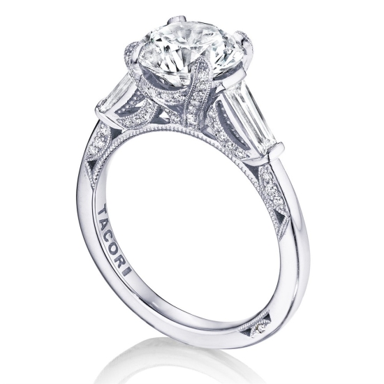 Tacori Royal T Collection 3 Stone Bar Set Tapered